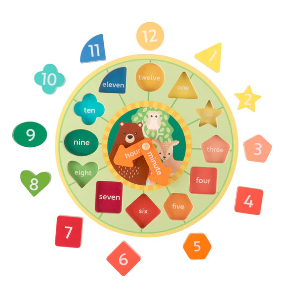 Woodland Animal Shape Sorting Clock – Kentfield Kids Almonte